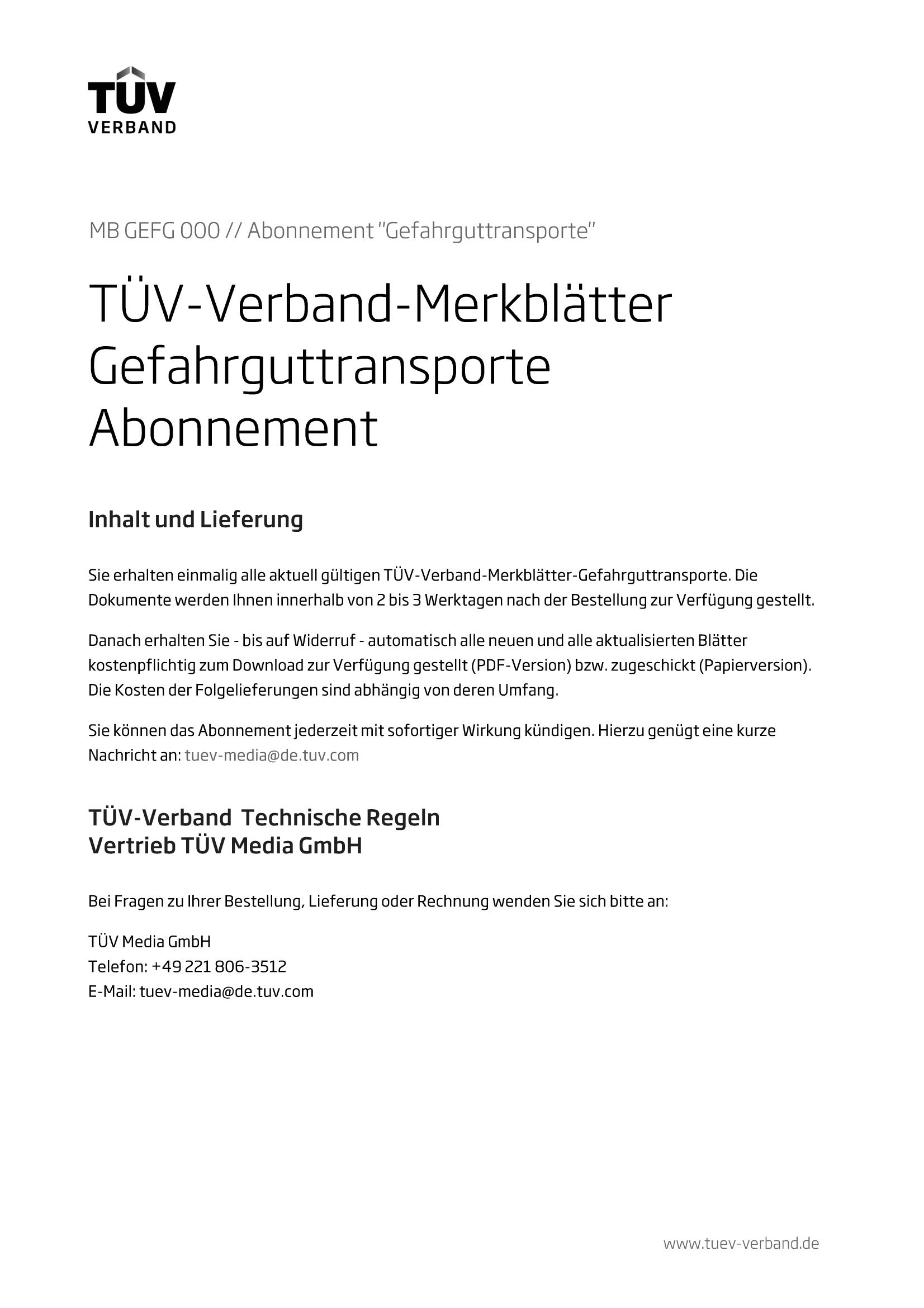 Shop des TÜV Verband e.V.: Dokumente